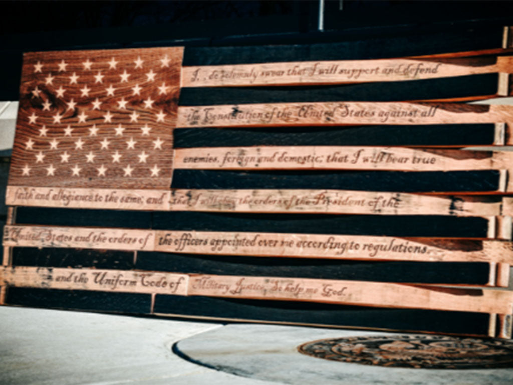 The Oath American Flag | 24" x 48" | Cruise Customs - Bourbon Barrel ...