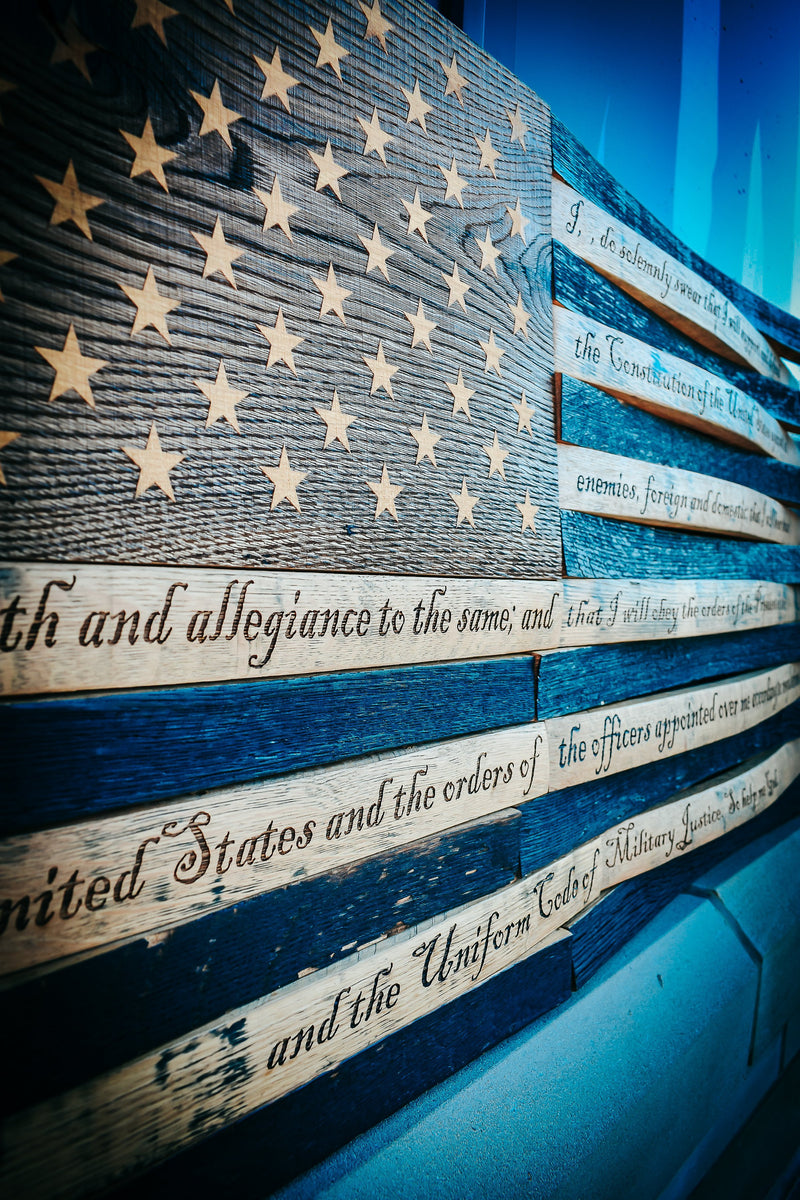 The Oath American Flag | 24" x 48" | Cruise Customs - Bourbon Barrel ...